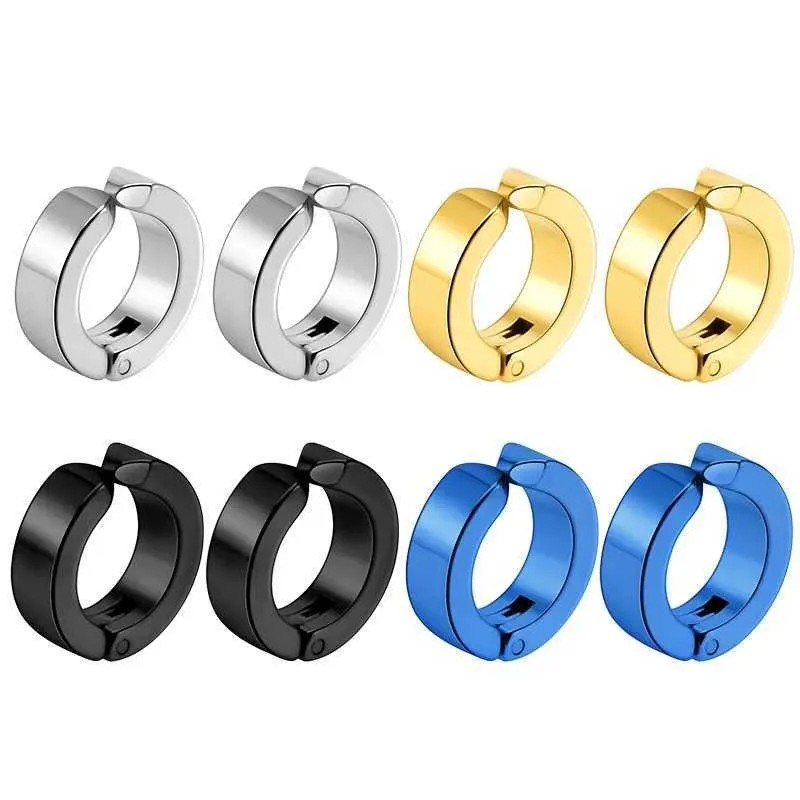 Men's Non-Piercing Ear Cuff Earrings - Round Circle Punk Rock Style ...