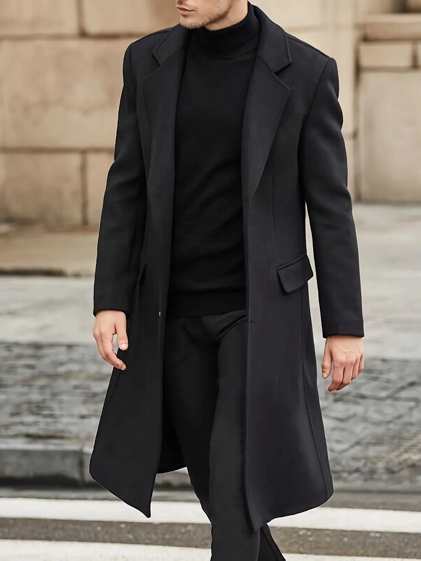 Men's Reversible Wool Trench Coat - Classic Style, Autumn & Winter ...