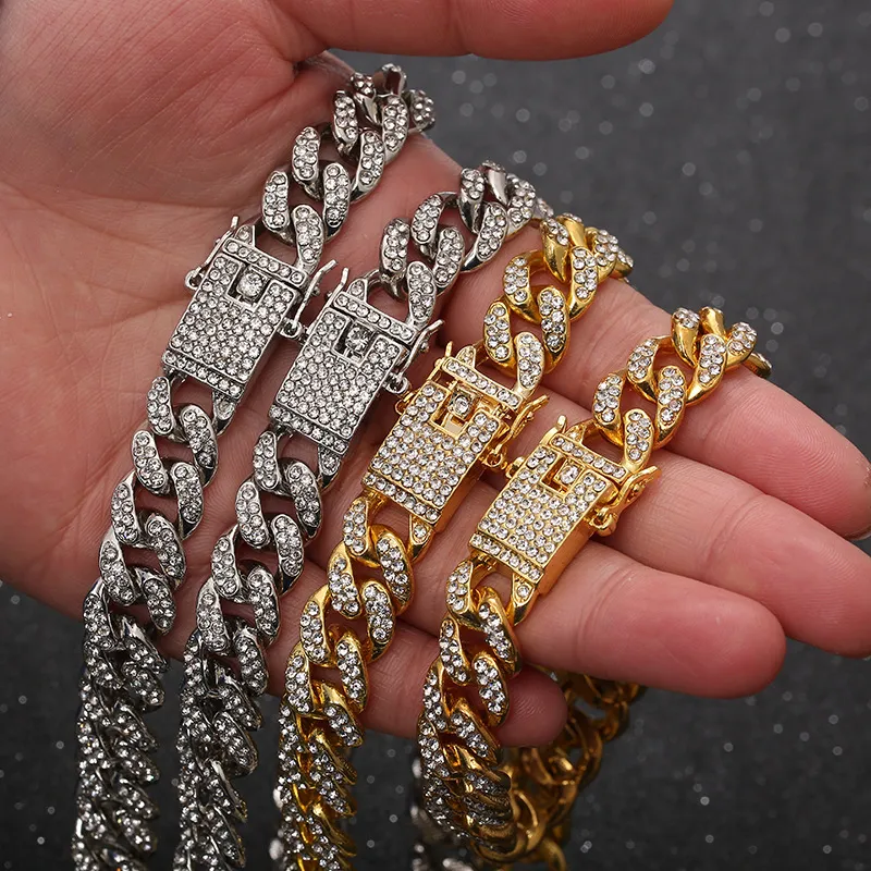 14K Gold Plated Cuban Link Bracelet For Men Stainless Steel Box Chain ...