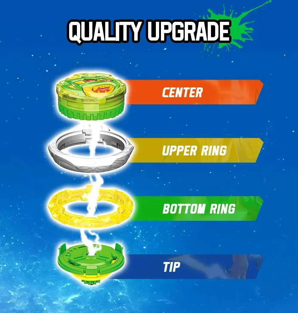 Metal Gyro Spinning Top Set: 4-in-1 Modes, Sword Launcher, High ...