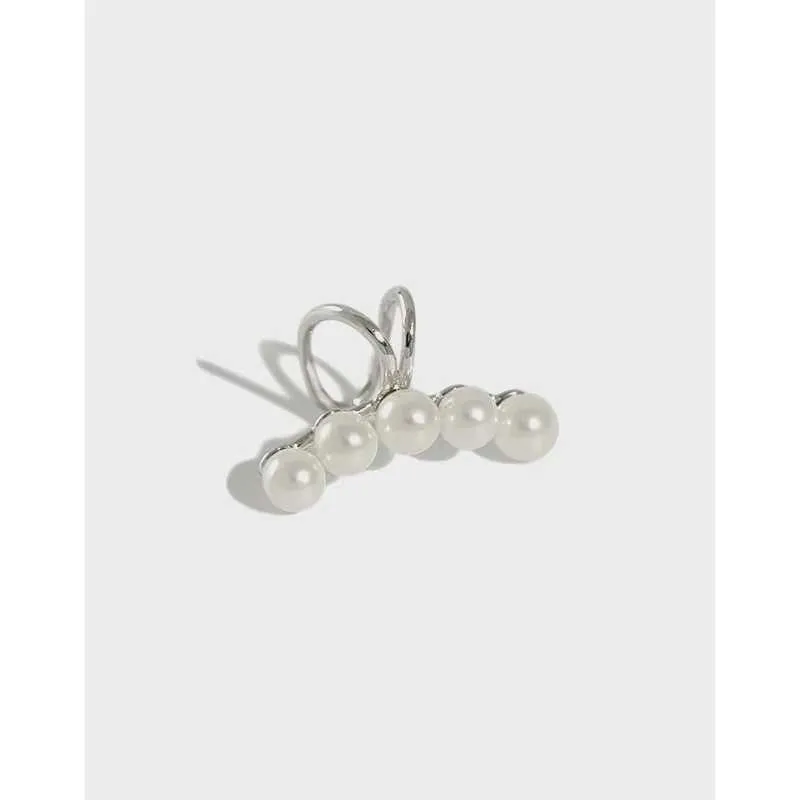 Sterling Silver Geometric Shell Bead Ear Cuff Earrings for Women - No ...