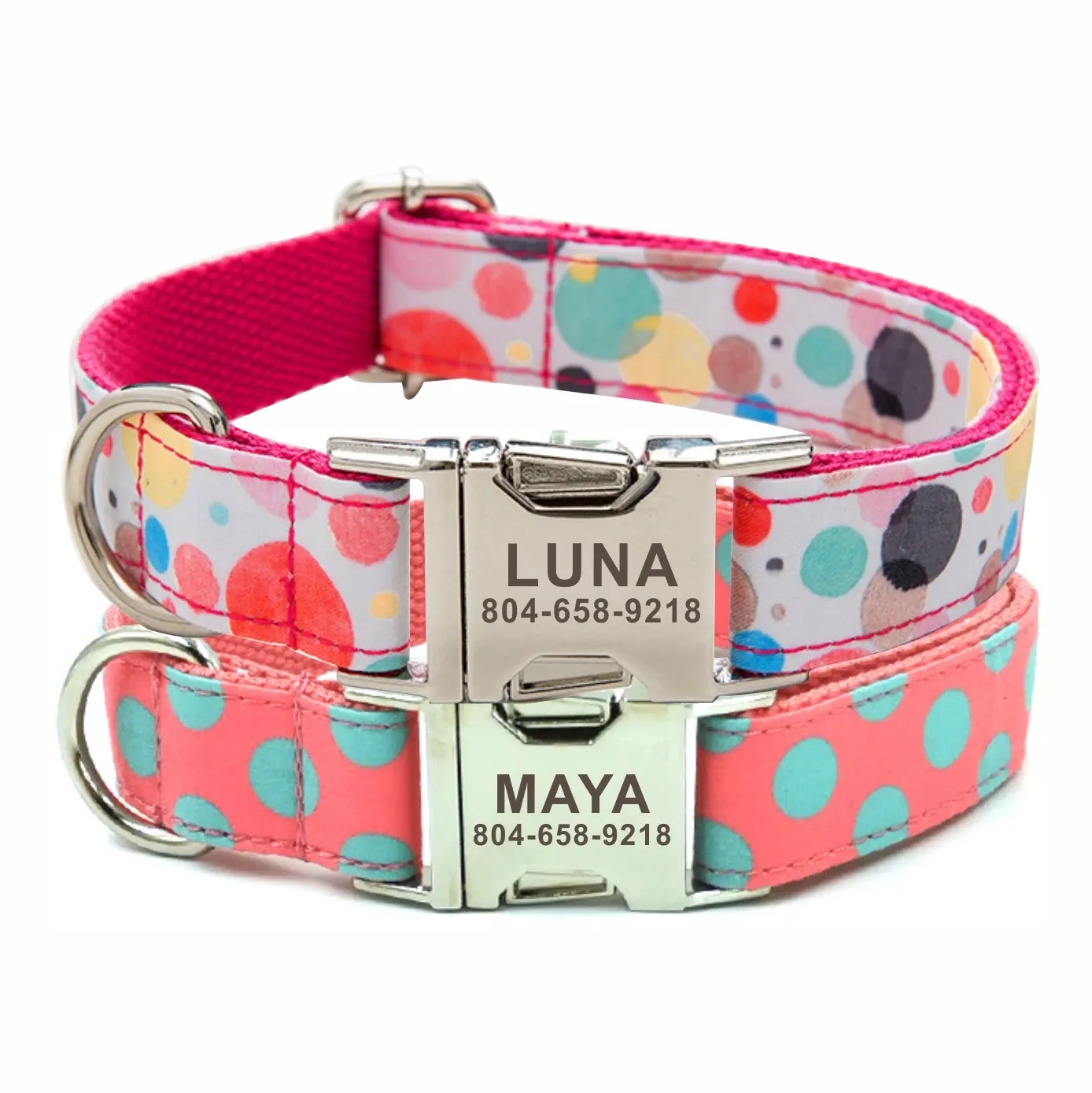 Personalized Dog Collars: Custom Nameplate, Adjustable Buckle, Free ...