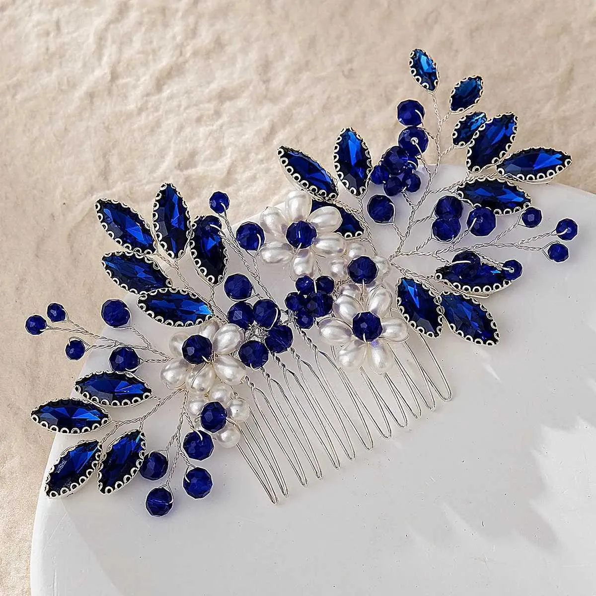 Bridal Hair Combs Set - 240 Rhinestone Crystal Hairpins, Black/Blue ...