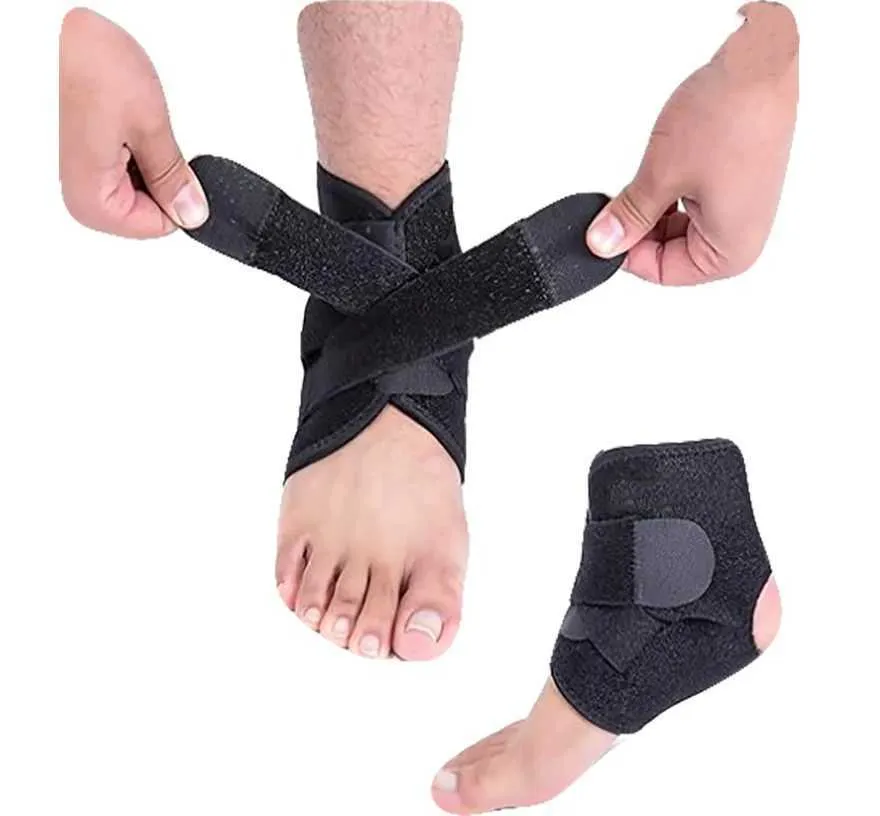Adjustable Compression Ankle Support Brace - Neoprene Sleeve for Sports ...