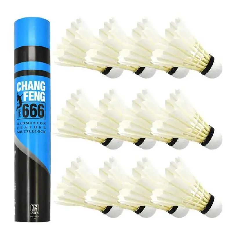 12 Pack High-Speed Badminton Shuttlecocks - Elastic Duck Feather ...