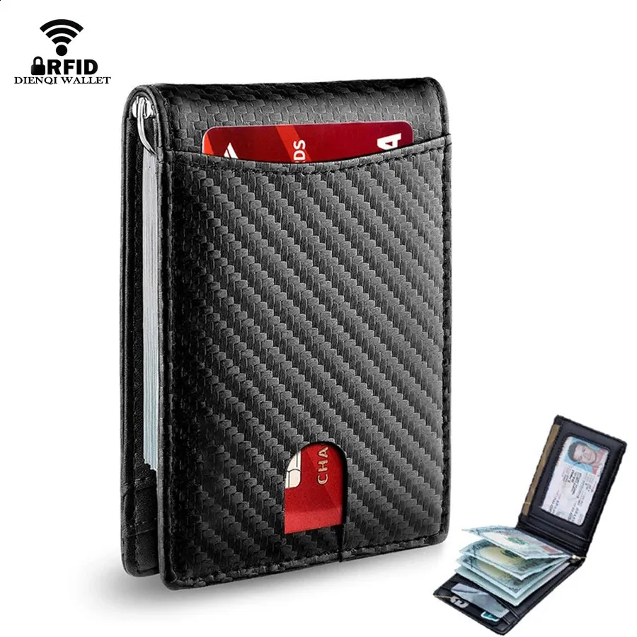 Mens Security Wallet, Minimalist Rfid Blocking Carbon Fiber Wallet ...