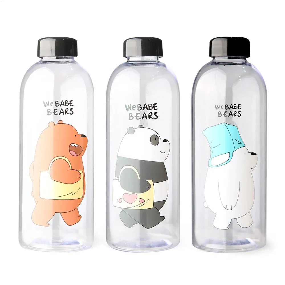 Frosted Panda Bear Water Bottle with Straw - 1000ml Leakproof ...