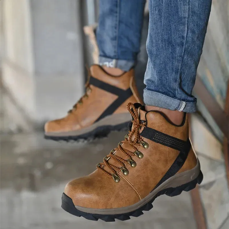 240904 Steel Toe Work Boots Men Waterproof Safety Sneakers With Anti ...