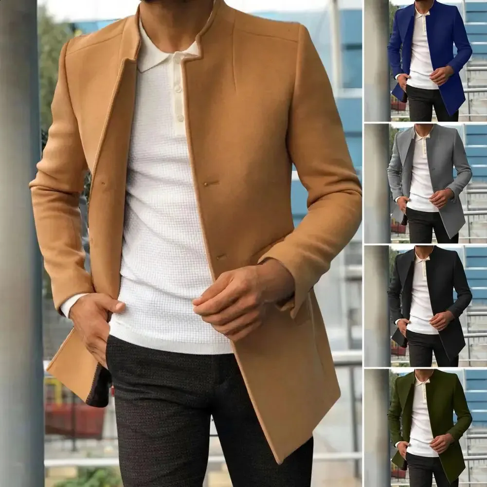 DHgate.com:Trendy Men Suit Coat Formal Men Woolen Coat Long Sleeves ...