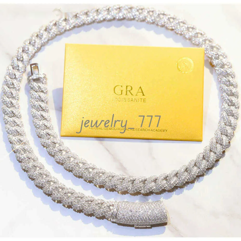 6mm Moissanite Cuban Link Chain VVS Diamond Necklace Bracelet, Gold ...