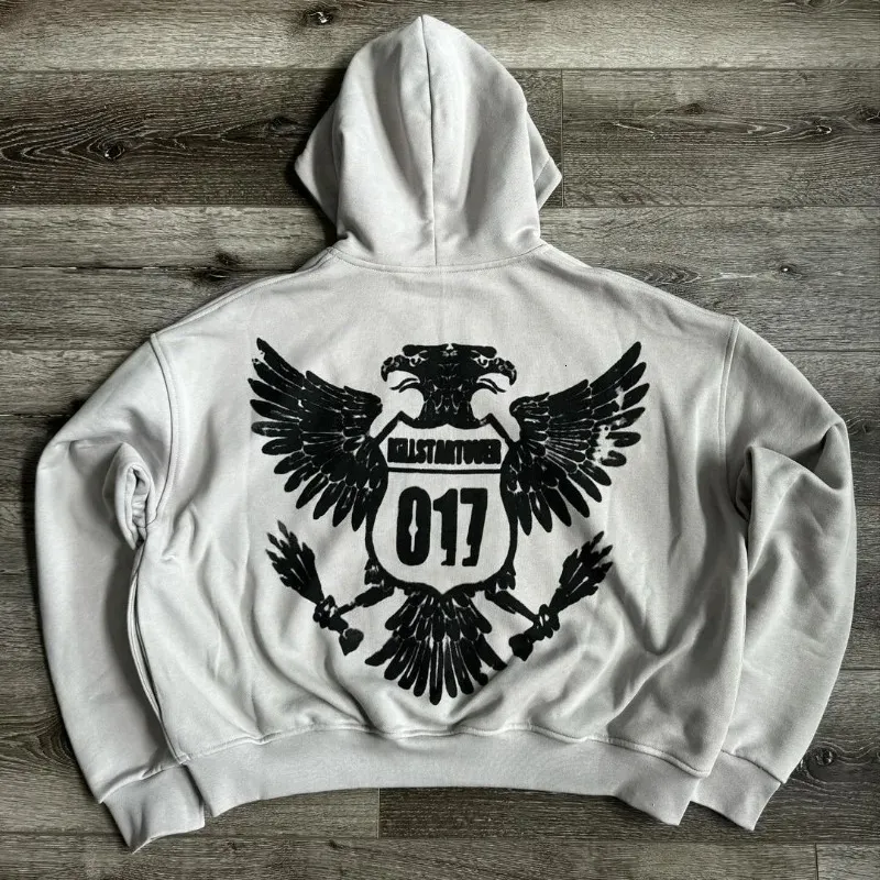American Fashion Loose Zipper Hooded Harajuku Edition Card ...