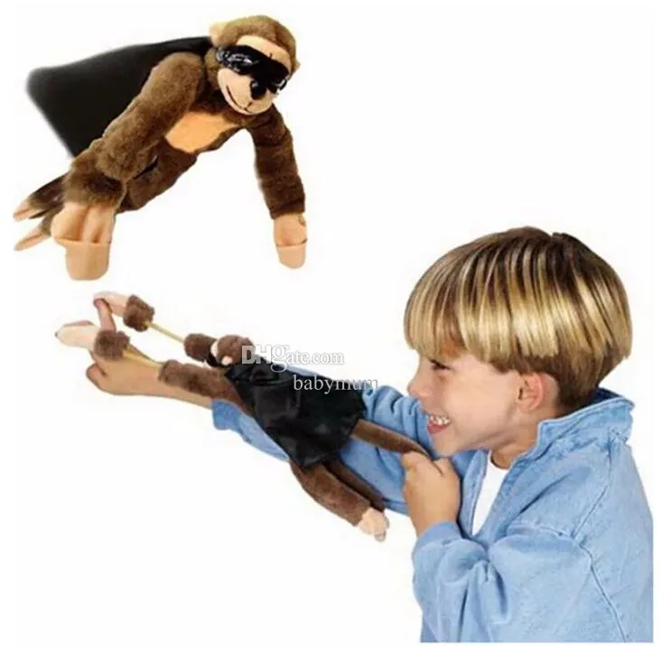 Fun Filled Flying Monkey Slingshot With Plush Chicken And Duck Soft And ...