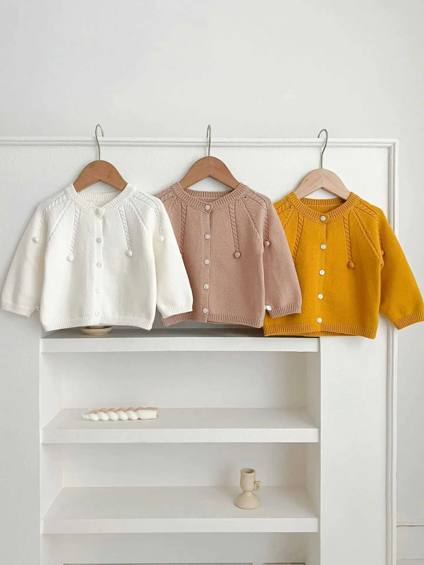 Baby Knit Cardigan Sweater - Solid Color Wool Blend Coat for Boys ...