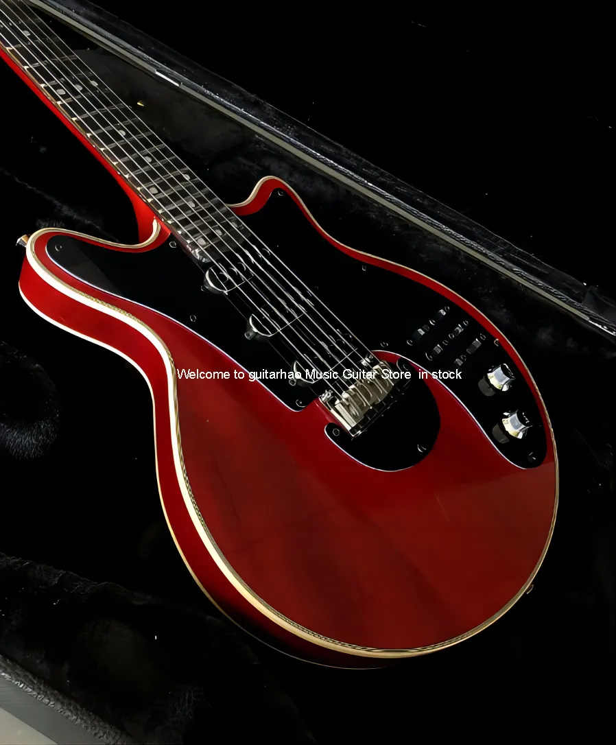 Electric Guitar Custom, Solid Body Red Guitar With 24 Frets, Triple ...