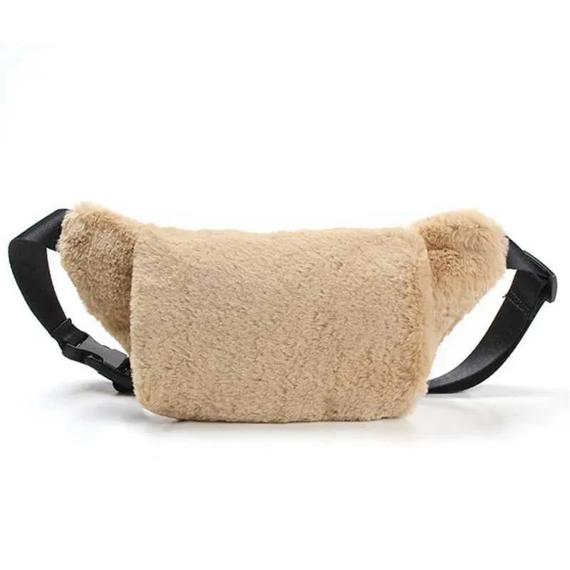 Plush Belt Bag For Women Fashion Winter Waist Purse, Shoulder Crossbody ...
