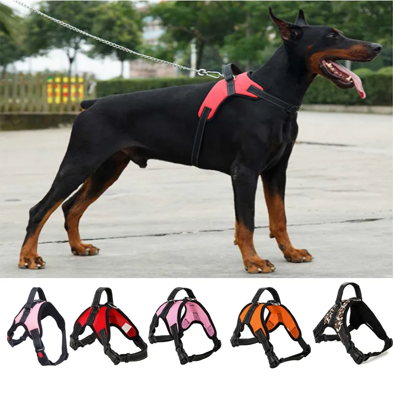Big Heavy Duty Dog Pet Harness Collar Adjustable Padded Extra Big Large ...