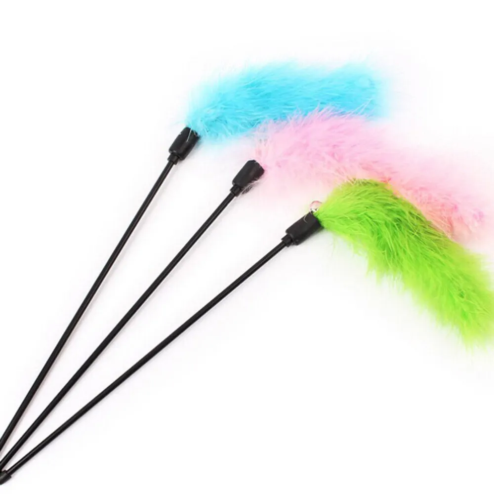 Interactive Cat Teaser Toy with Bird Feather & Plush, Plastic Cat ...