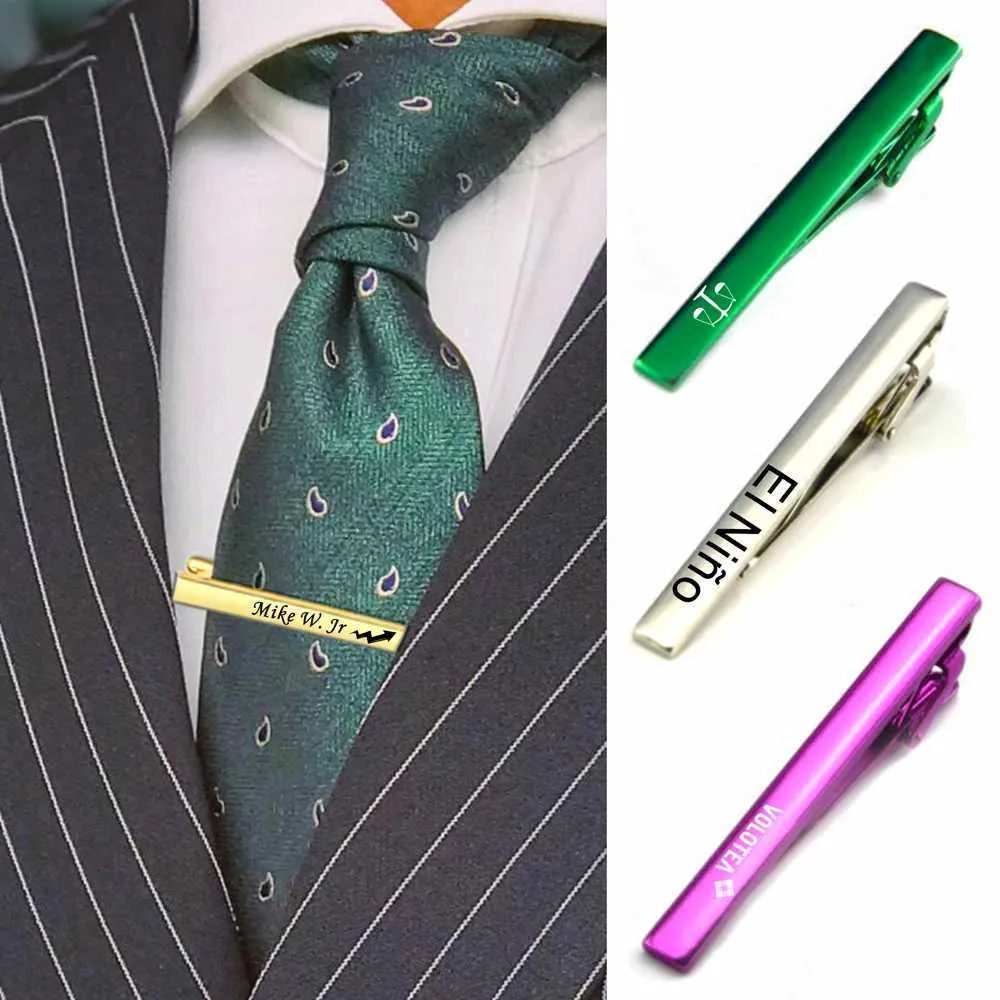 Customizable Laser Engraved Tie Clips - 6cm Metal Tie Clasps, 2 Pack ...