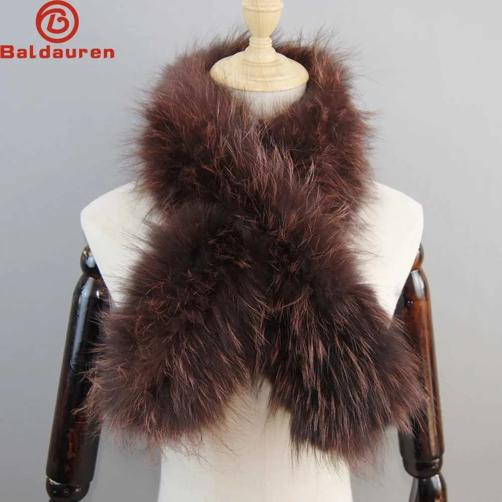 Scarves 2024 New Womens Winter Warm Natural Fox Fur Scarf RKnit True ...
