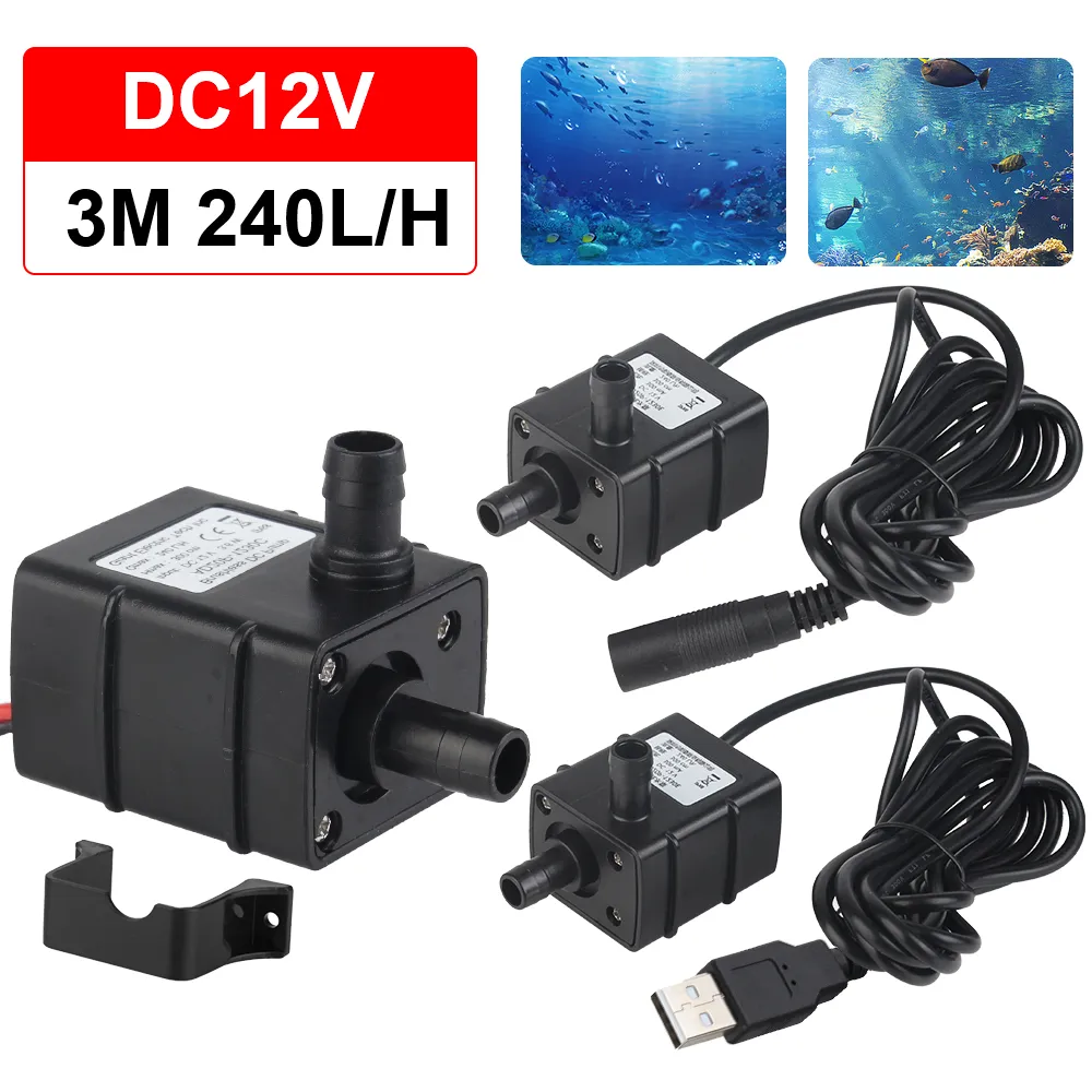DC12V Water Circulation Micro 5V USB Pumping 120L/H Mini Submersible ...