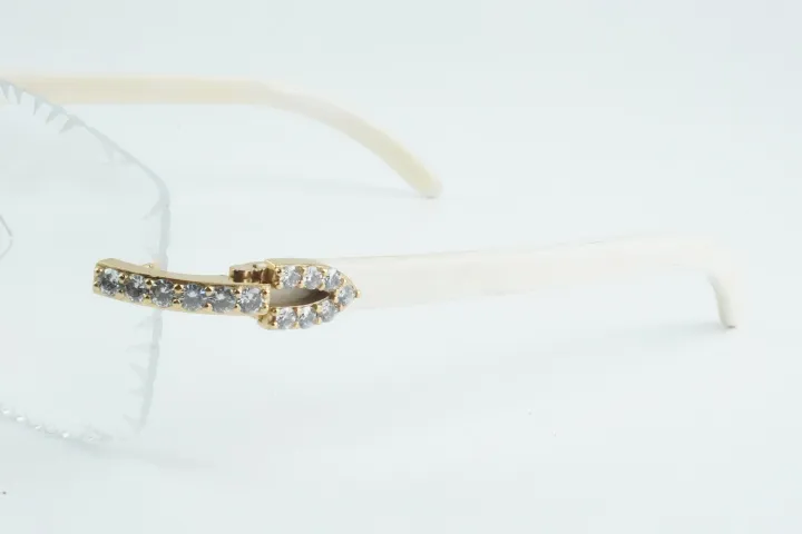 Transparent Lens XL Diamond Glasses 3524022 with Natural Buffalo Horn ...
