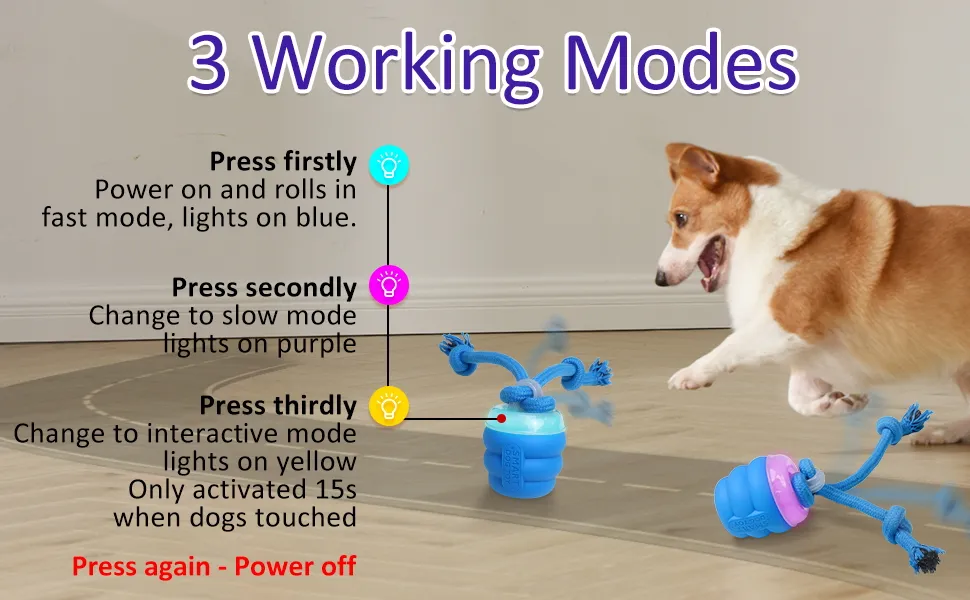 Giociv Interactive Dog Toys With Motion Activated, Squeaky Dog Toy ...