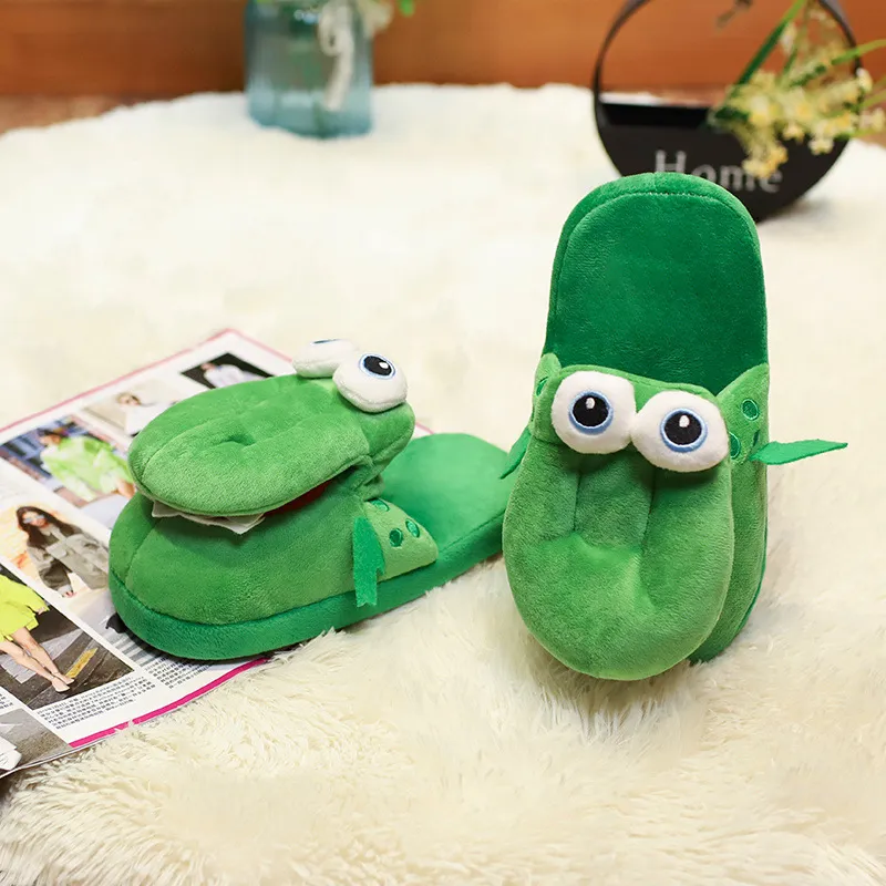 Women's Funny Alligator Slippers with Moving Mouth - Indoor Plush House ...