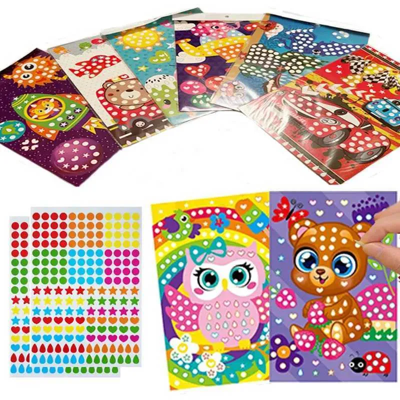 Color Dot Cartoon Animal Stickers for Kids - DIY Mosaic Puzzle Coloring ...