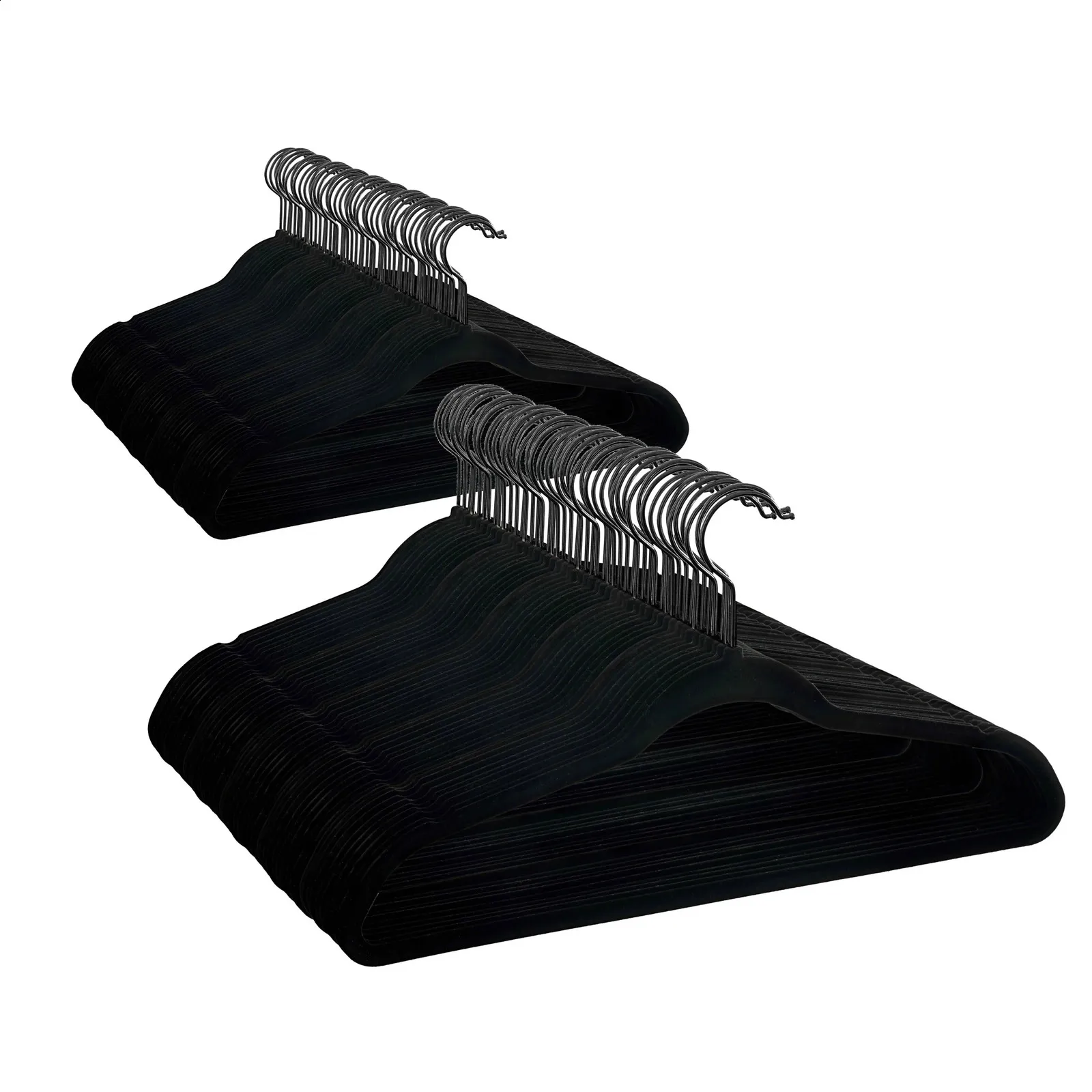 Space-Saving Velvet Hangers with Non-Slip Grip: 100 Pack Black for ...