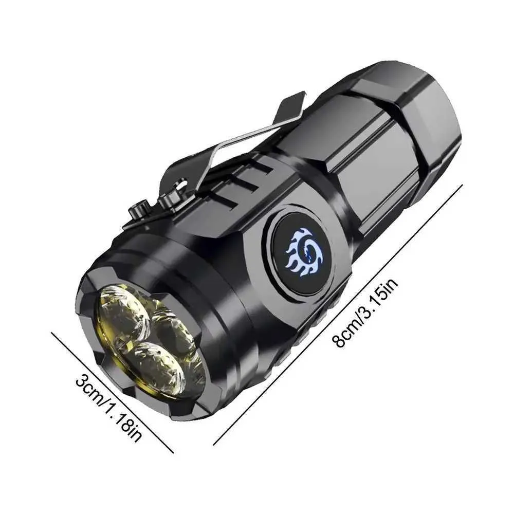 Rechargeable LED Flashlight - Water & Drop Resistant, 5 Modes, Compact ...
