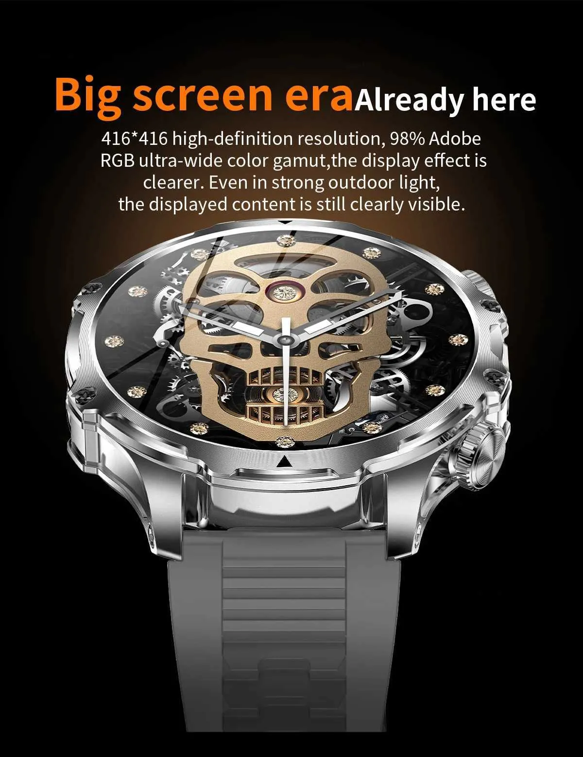 AK75 Rugged Smartwatch with Flashlight | Fitness Tracker, LED Light, BT ...