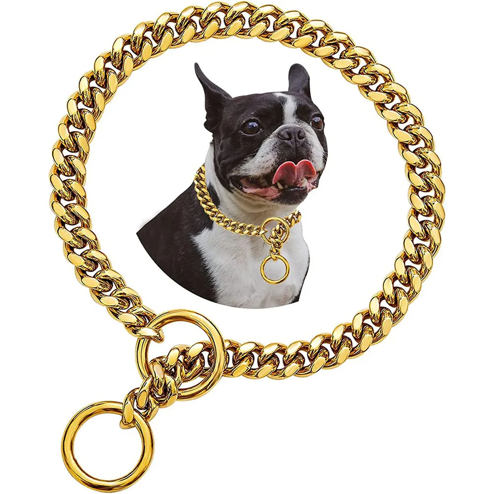 Strong Stainless Steel Dog Chain Collar for Walking Medium and Large ...