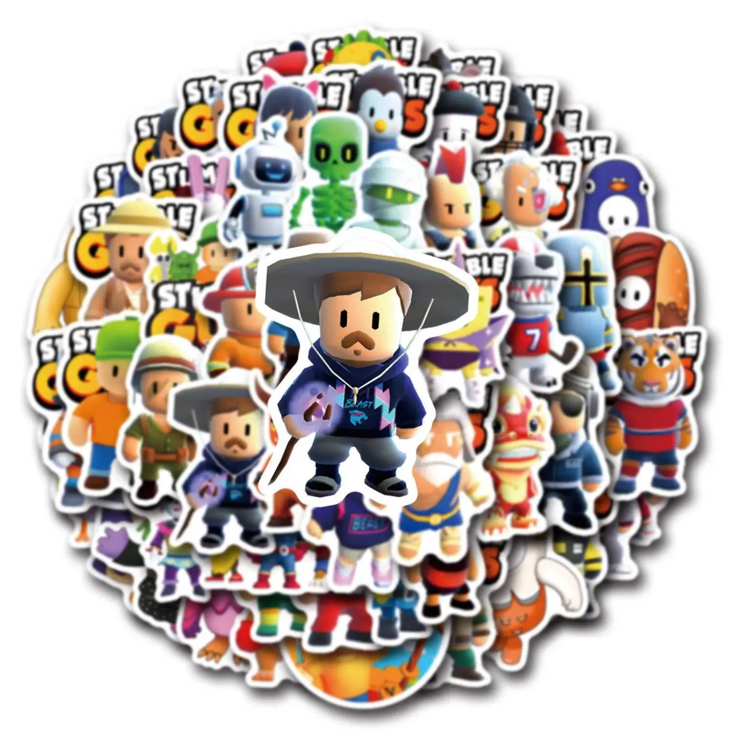 Stumble Guys Cartoon Stickers - 10/30/55 Pack - Funny Graffiti Decals ...