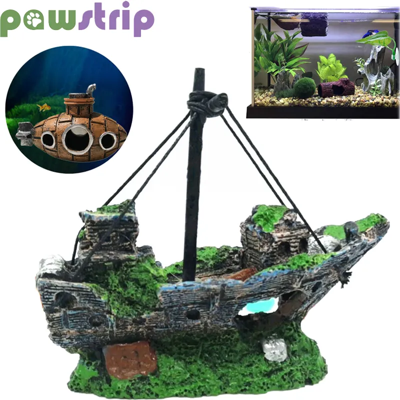 Vintage Resin Pirate pirate ship Wreck pirate ship for Aquarium ...
