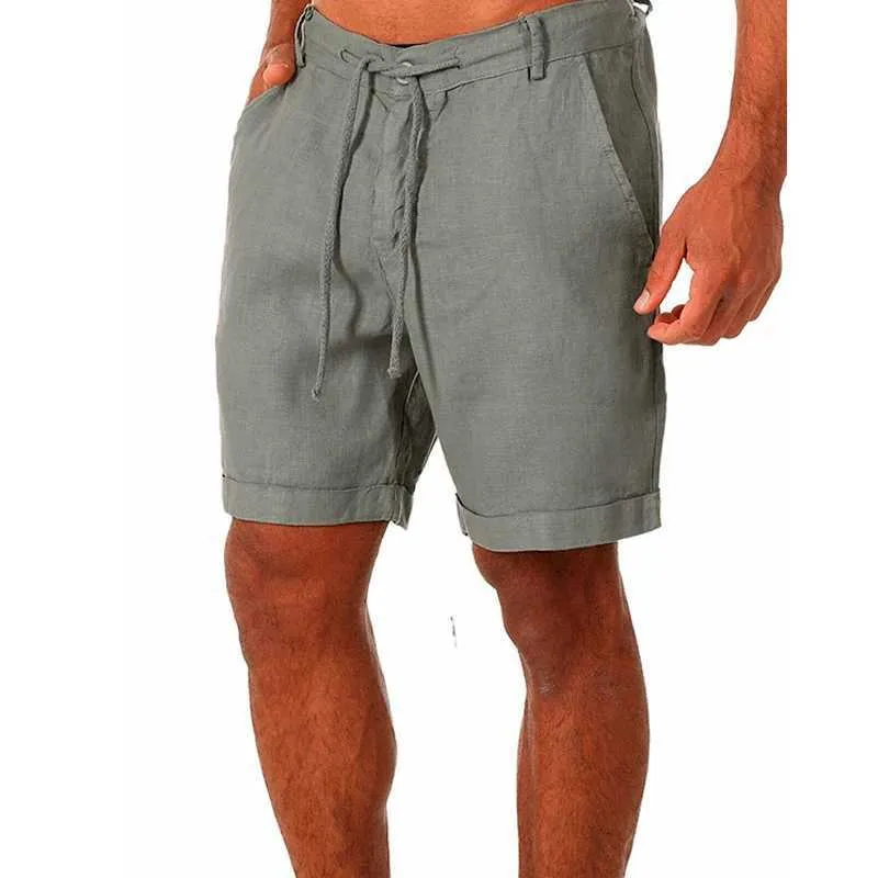 Men's Linen Blend Summer Shorts - Breathable, Solid Color, Casual ...