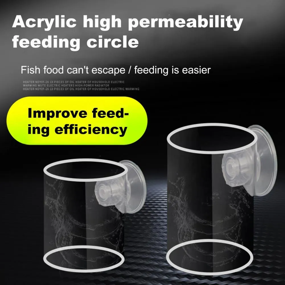 Acrylic Self Floating Bottom Feeder Fish Feeding Ring With Suction For ...