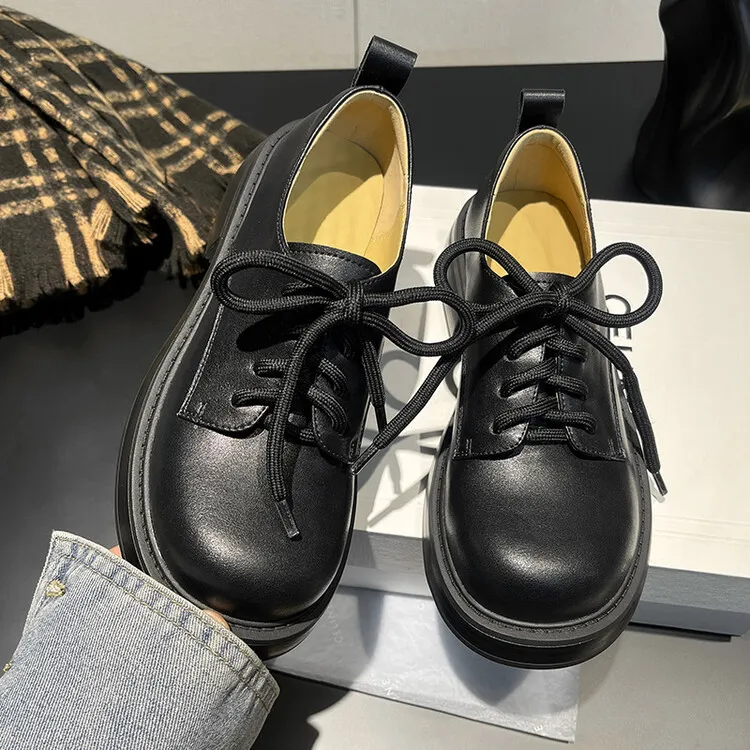 Round Toe Black Pumps: Premium Split Leather Loafers, Best Seller! Shop ...