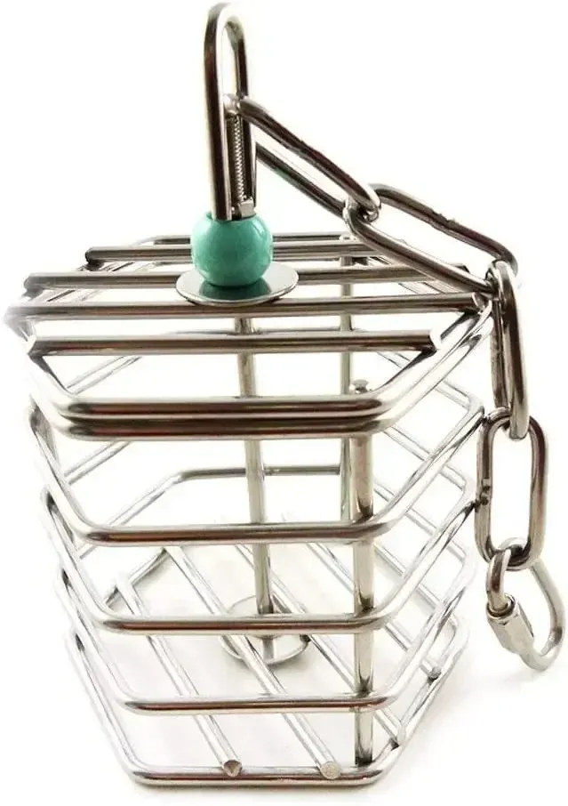 Foraging Cage For Birds Stainless Steel Puzzle Feeder, Blue Bird Toy ...
