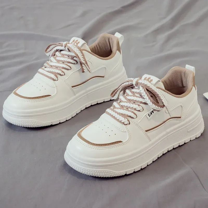 Designer Platform Sneakers: Women's Chunky White Casual Lace Up ...