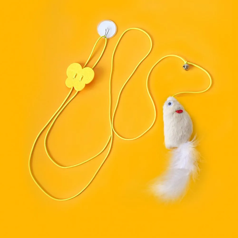 Interactive Cat Toy: Mouse on a String & Feather Wand - Hanging Door ...