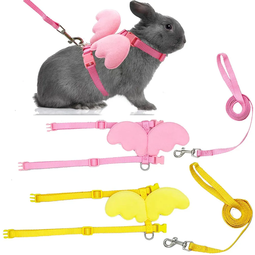 Adjustable Rabbit Harness & Leash Set - Cute Bunny Collar for Small ...