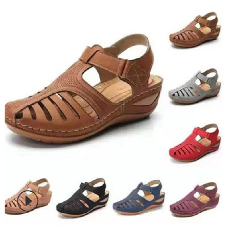 Retro Toe Cover Platform Wedge Sandals: Comfort & Style! Shop Now ...