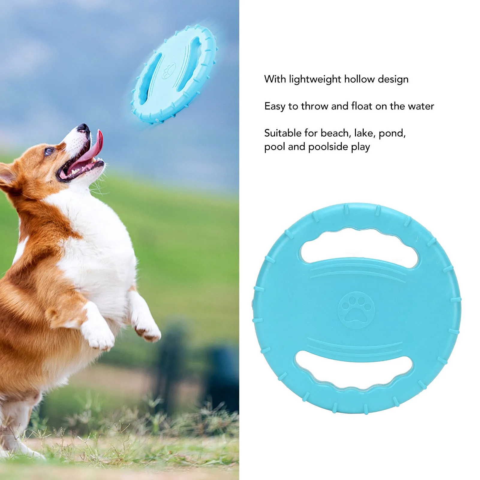 Flexible TPR dog flying disk Toy with Hollow Design...