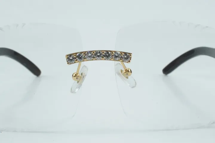 Transparent Lens XL Diamond Glasses 3524022 with Natural Buffalo Horn ...