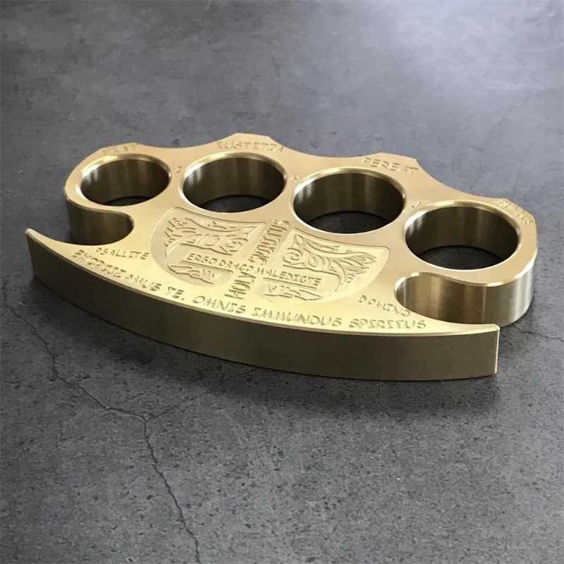 Brass Knuckle Duster Solid Thickened Self Defense EDC Tool with Window ...