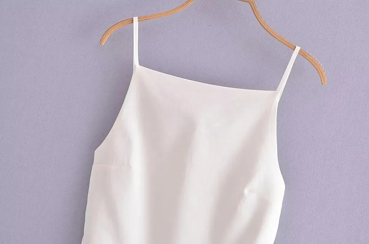 Women's Backless Sleeveless Crop Top - Black & White Strappy Tank Top ...
