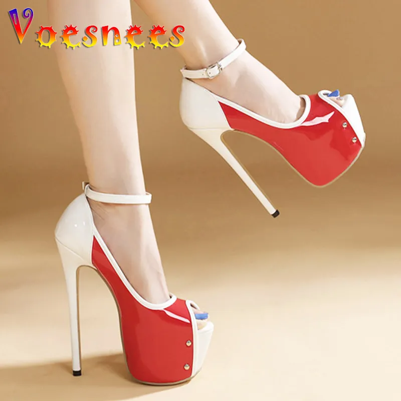 Stunning Color Block Platform Heels: Sexy Open Toe Pumps for Parties ...