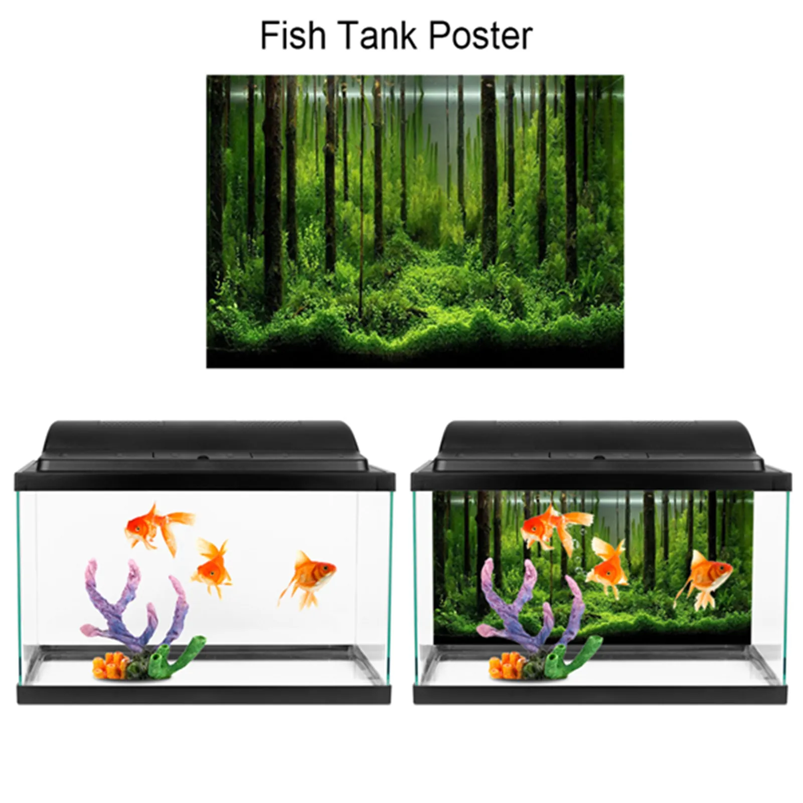 Aquarium Backdrop: 3D Underwater Scene For Fish Tank, Self Adhesive ...