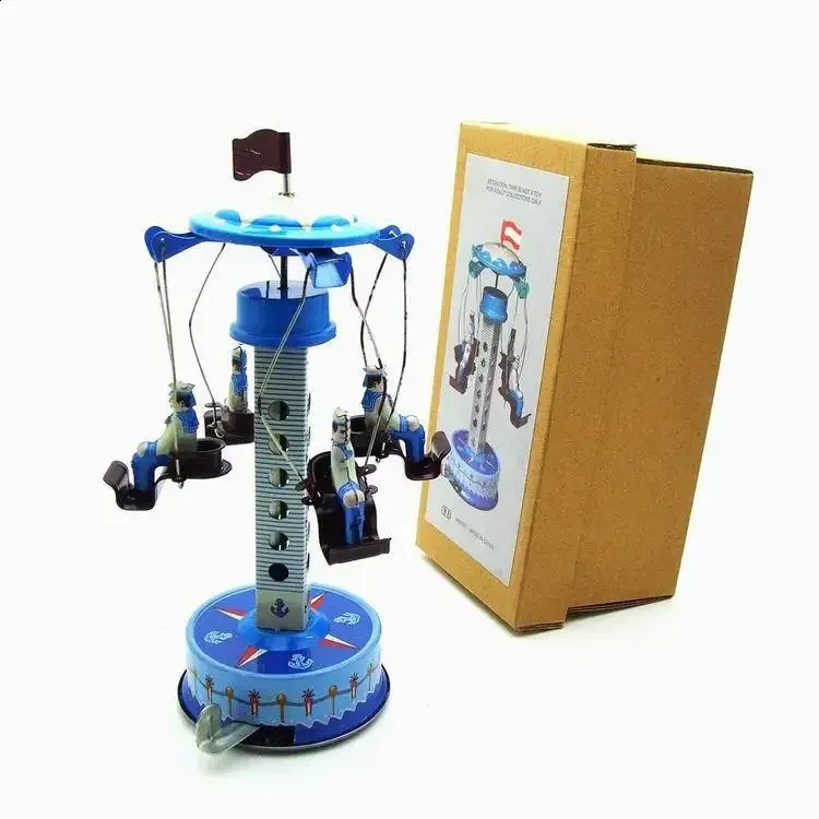 Retro Wind Up Tin Naval Training Rotating Tower Mechanical Science Toys ...