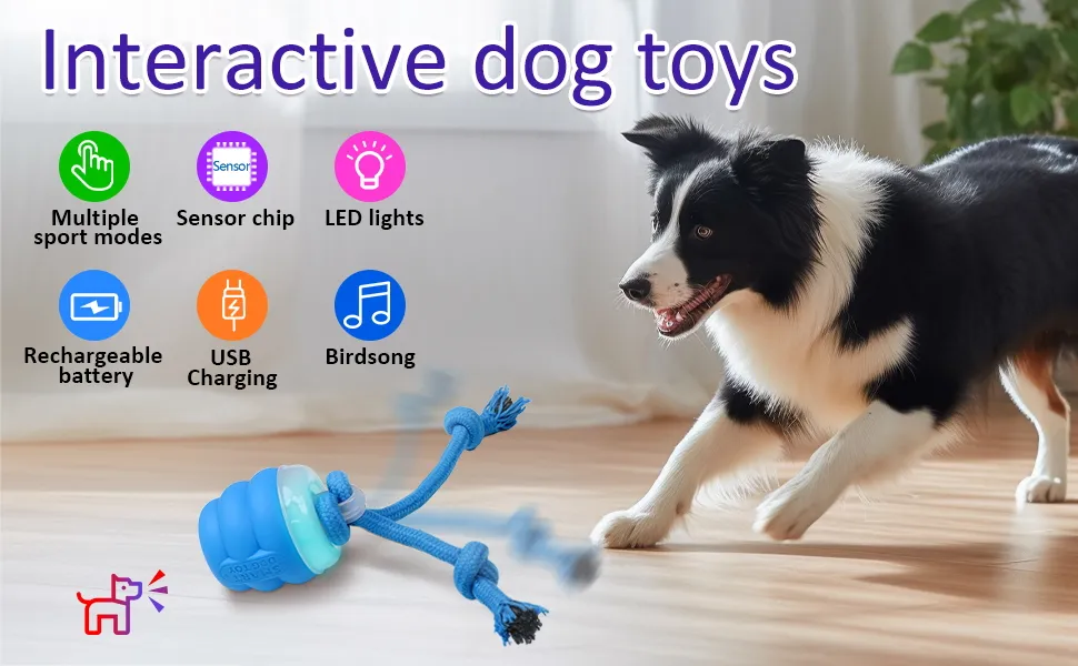 Giociv Interactive Dog Toys With Motion Activated, Squeaky Dog Toy ...